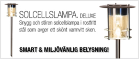Smart och miljövänlig solcellslampa Deluxe till trädgården